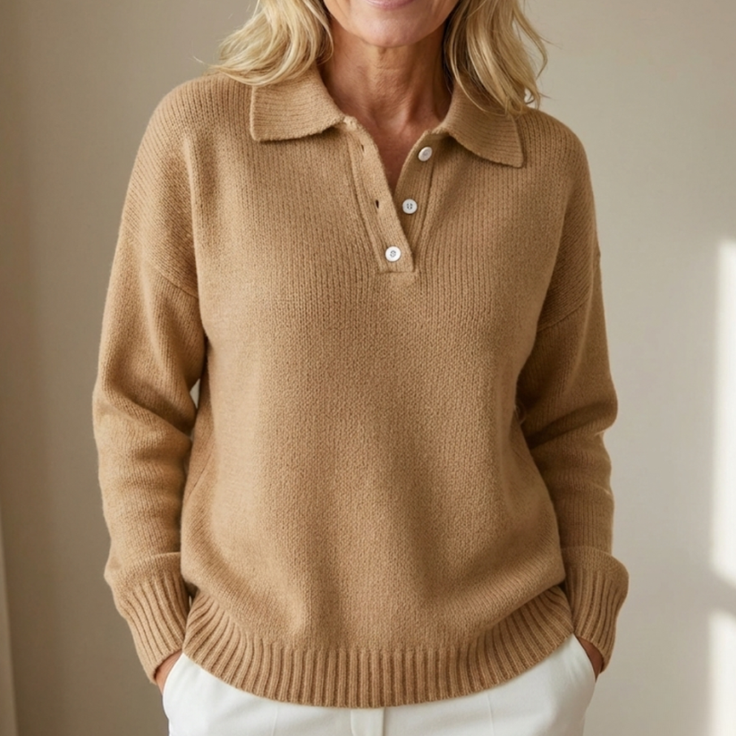 Norah | Soft Knit Sweater with Collar – Hanson New York